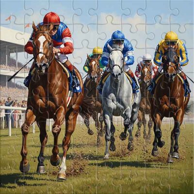 La recta final en la carrera de caballos - Rompecabezas en línea ...