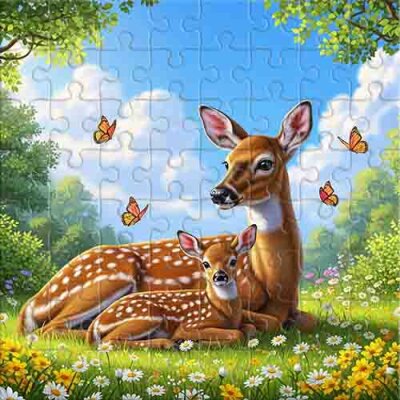 Deer in a Forest Clearing - Online Jigsaw Puzzle | Jigsaw Puzzles Online