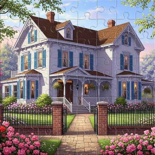 Victorian House in a Spring Garden - Online Jigsaw Puzzle | Jigsaw ...