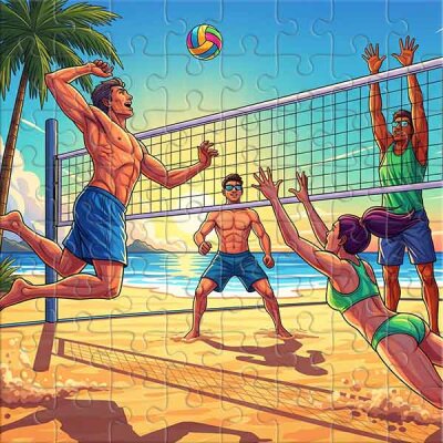Beach Volleyball on the Coast - Online Jigsaw Puzzle | Jigsaw Puzzles ...