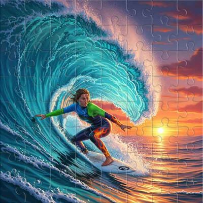 Surfing at Sunset - Online Jigsaw Puzzle | Jigsaw Puzzles Online