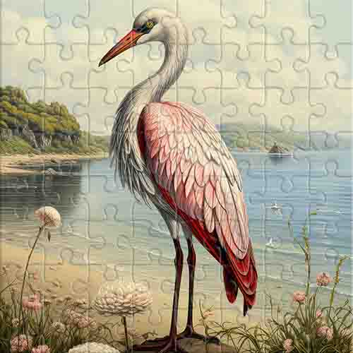 Portrait of a White Bird on the Seashore - Online Jigsaw Puzzle ...