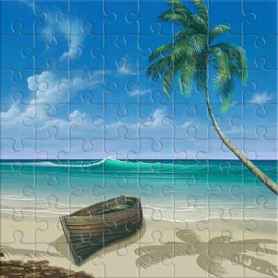 Lonely Boat on a Tropical Island Shore - Online Jigsaw Puzzle | Jigsaw ...